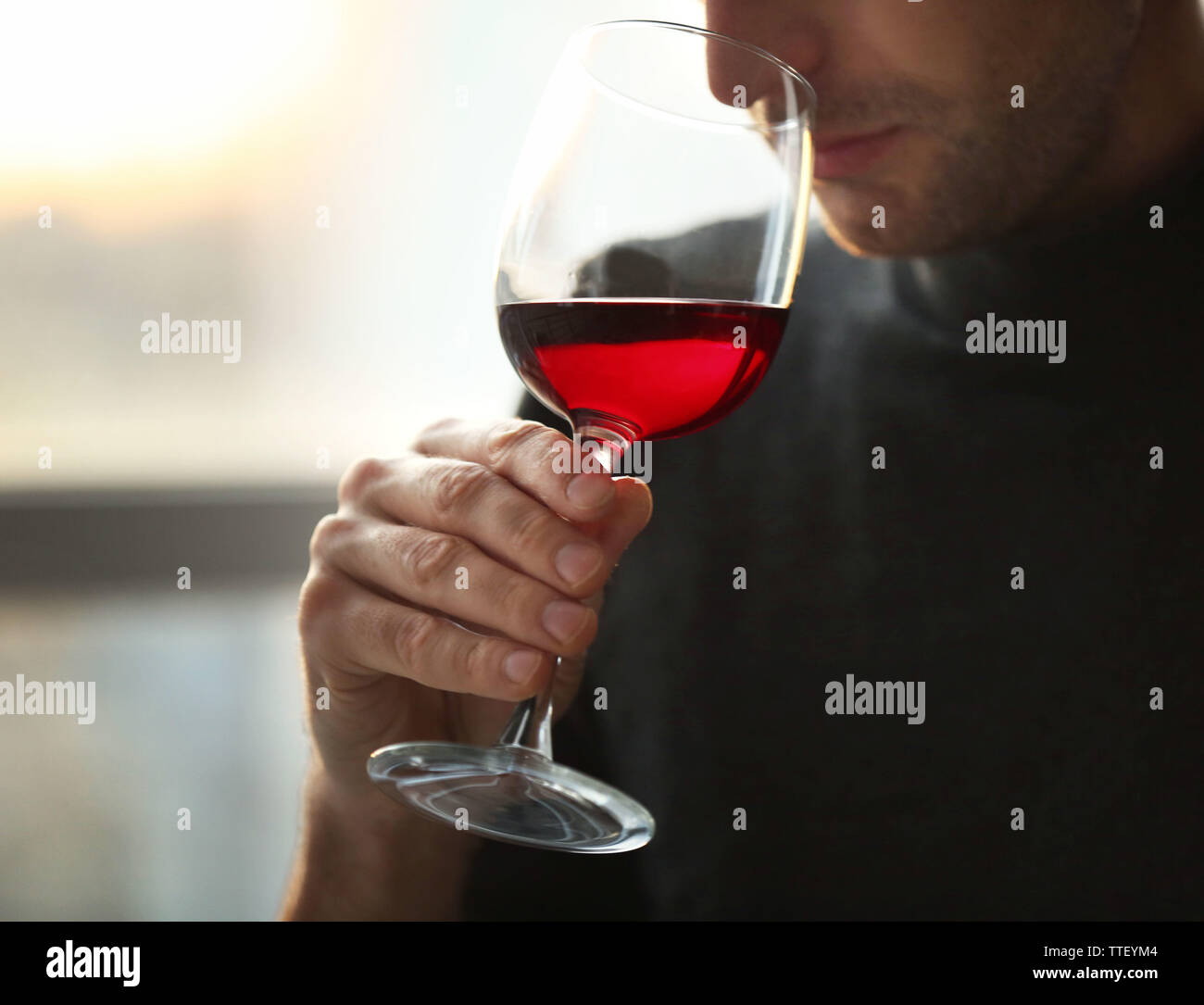 Tasting wine sommelier sniffing hi-res stock photography and images - Alamy