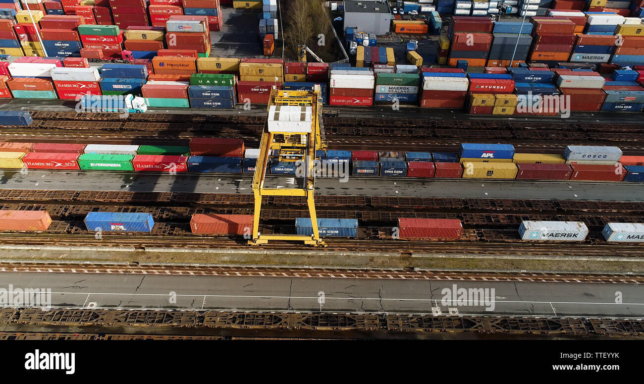 container in aerial view Stock Photo - Alamy
