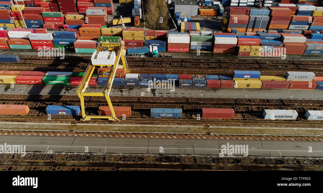 container in aerial view Stock Photo - Alamy
