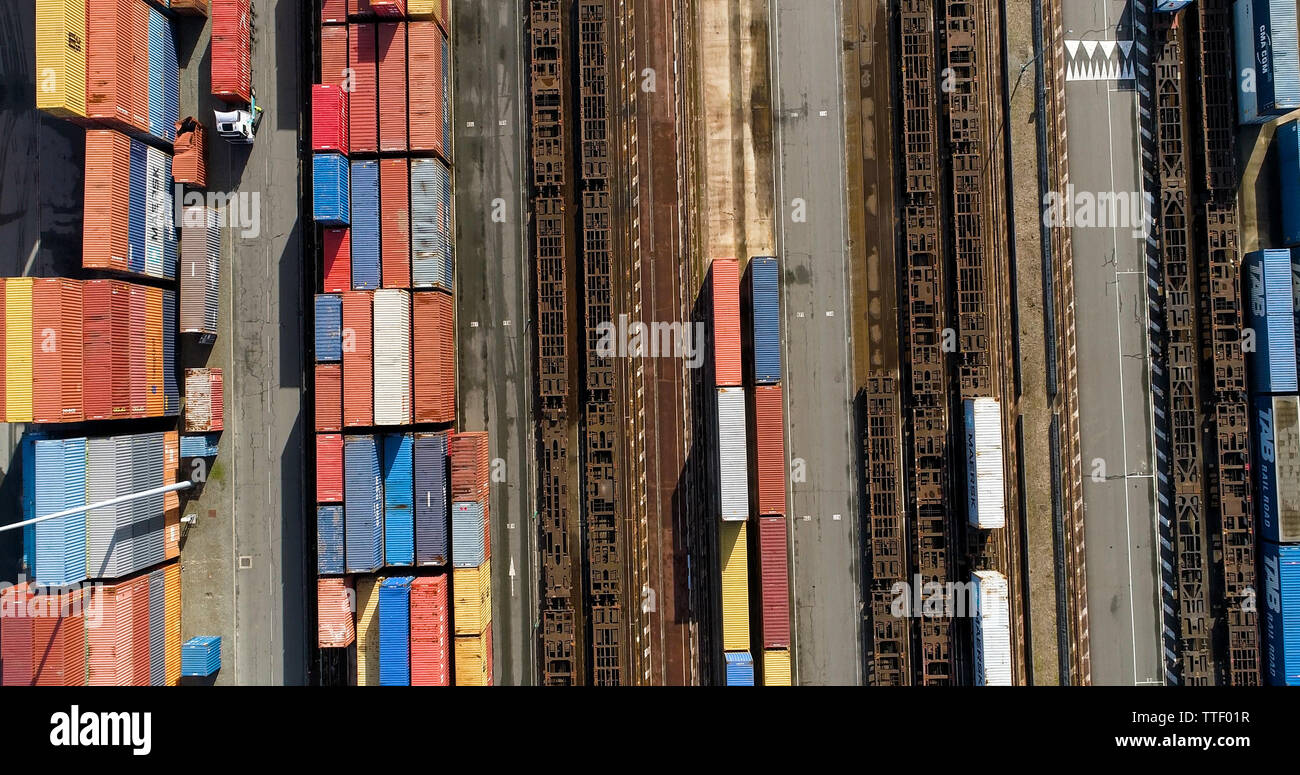 container in aerial view Stock Photo - Alamy