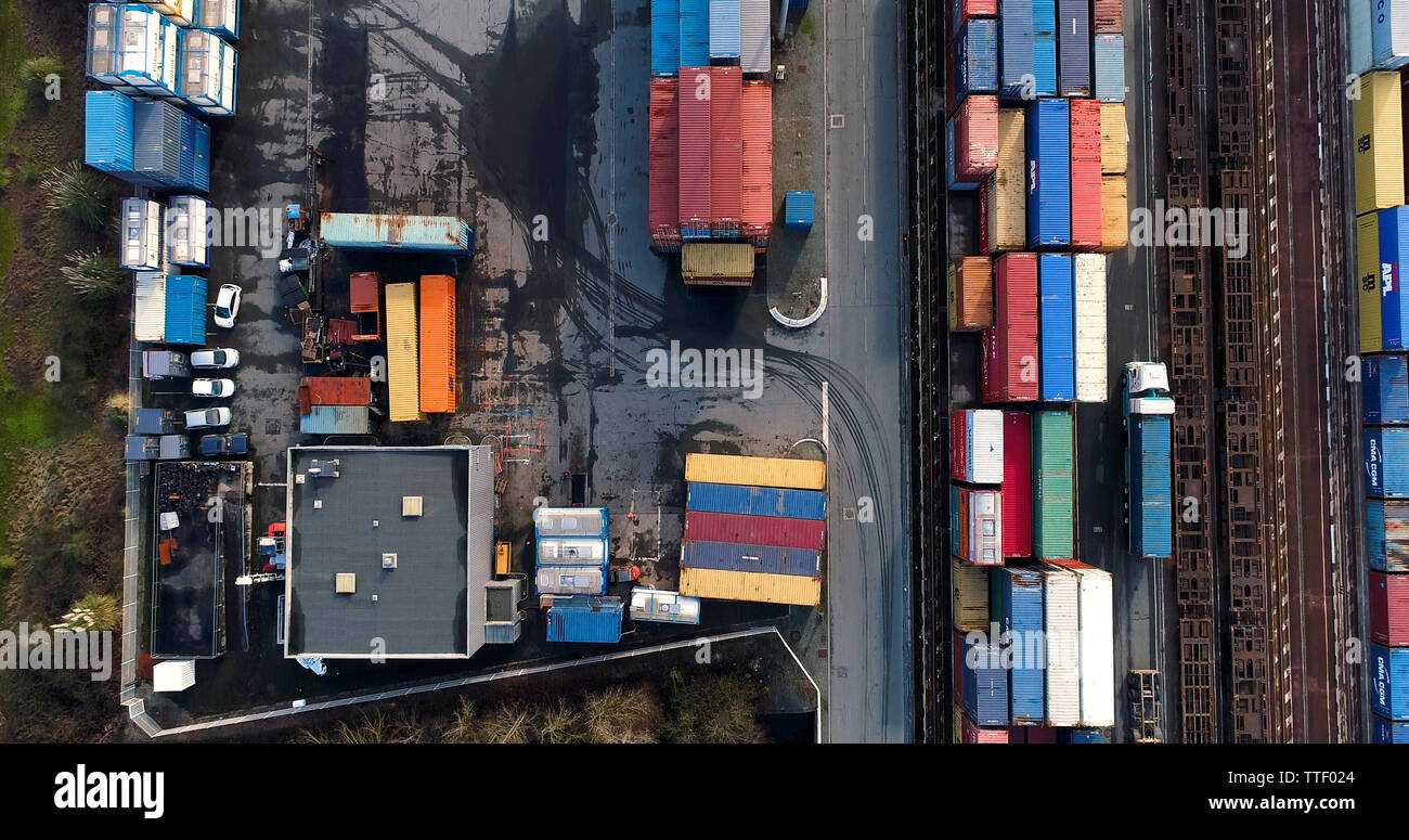 container in aerial view Stock Photo - Alamy