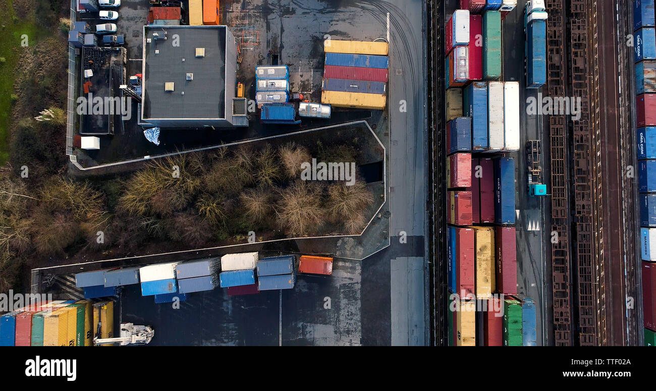 container in aerial view Stock Photo - Alamy