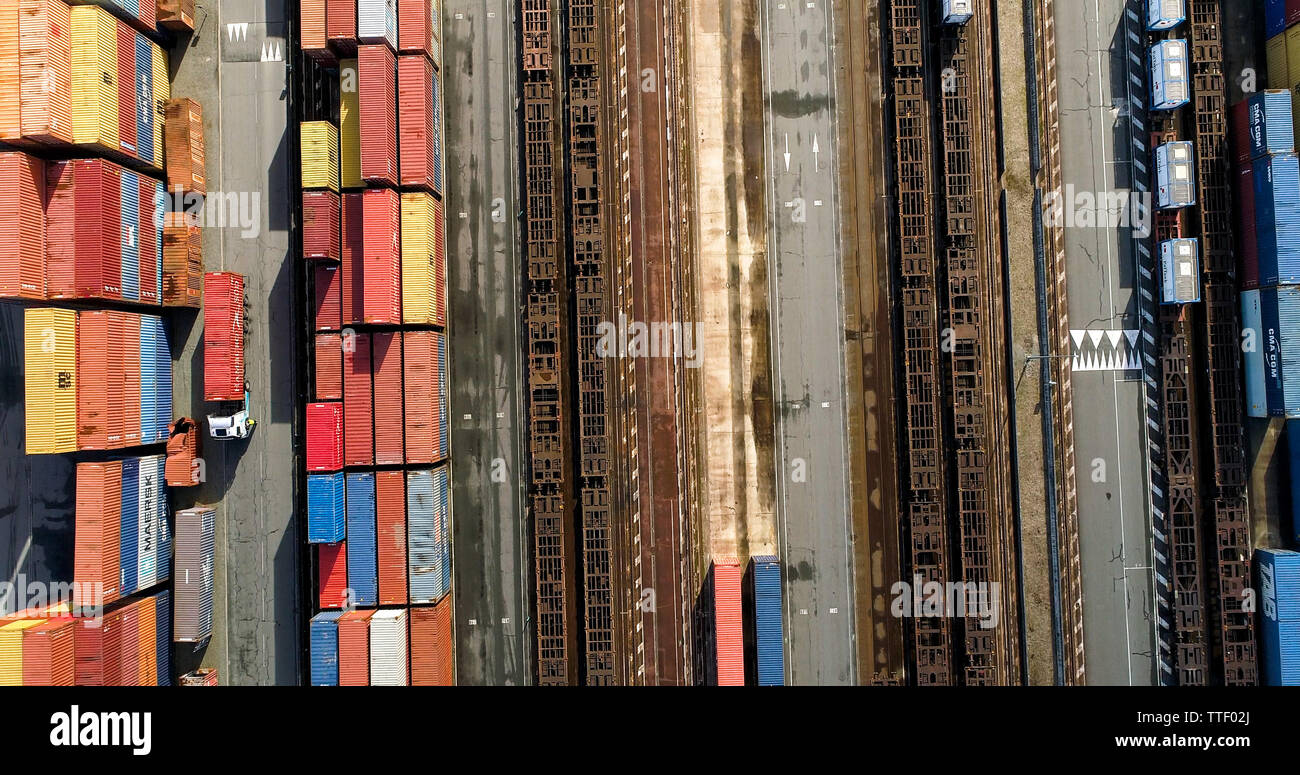 container in aerial view Stock Photo - Alamy