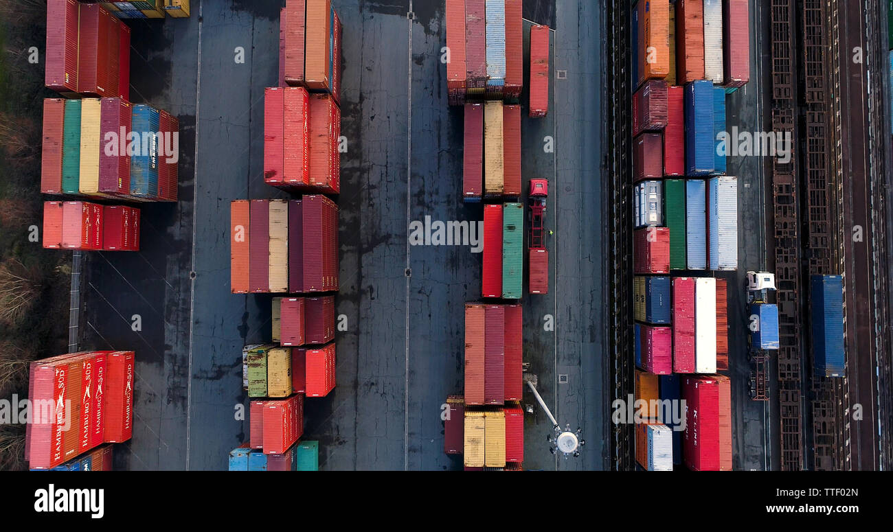 container in aerial view Stock Photo - Alamy