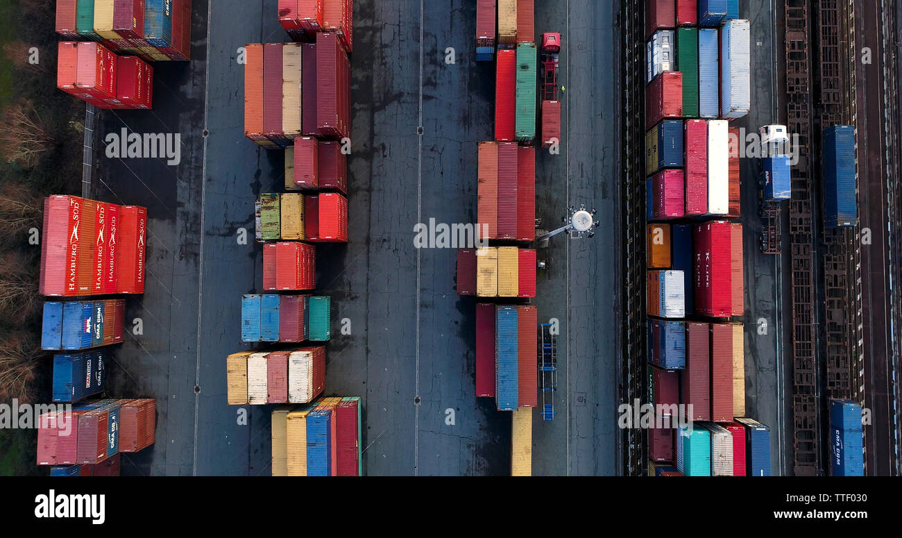 container in aerial view Stock Photo - Alamy