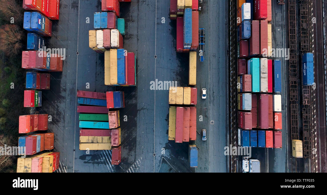container in aerial view Stock Photo - Alamy