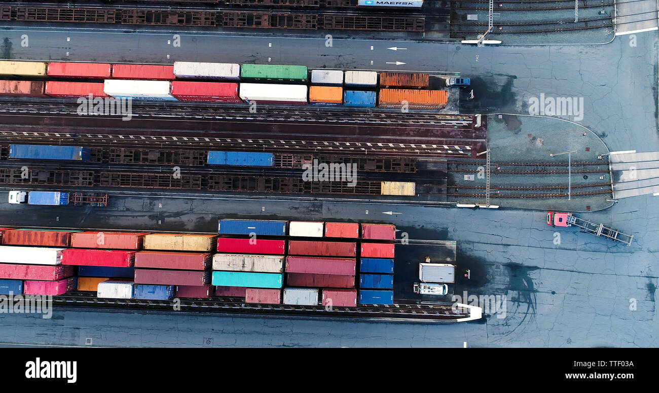 container in aerial view Stock Photo - Alamy