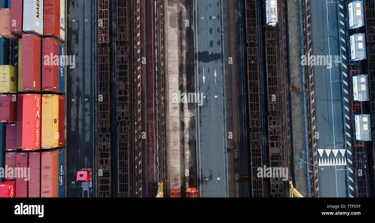 container in aerial view Stock Photo - Alamy