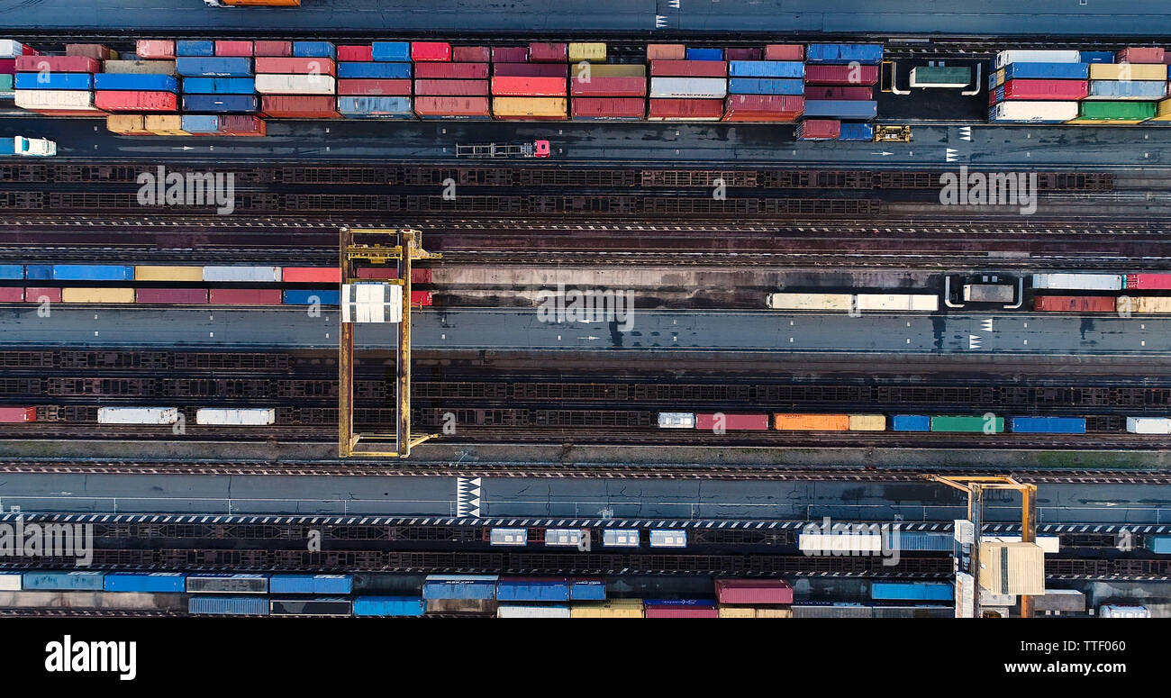 container in aerial view Stock Photo - Alamy