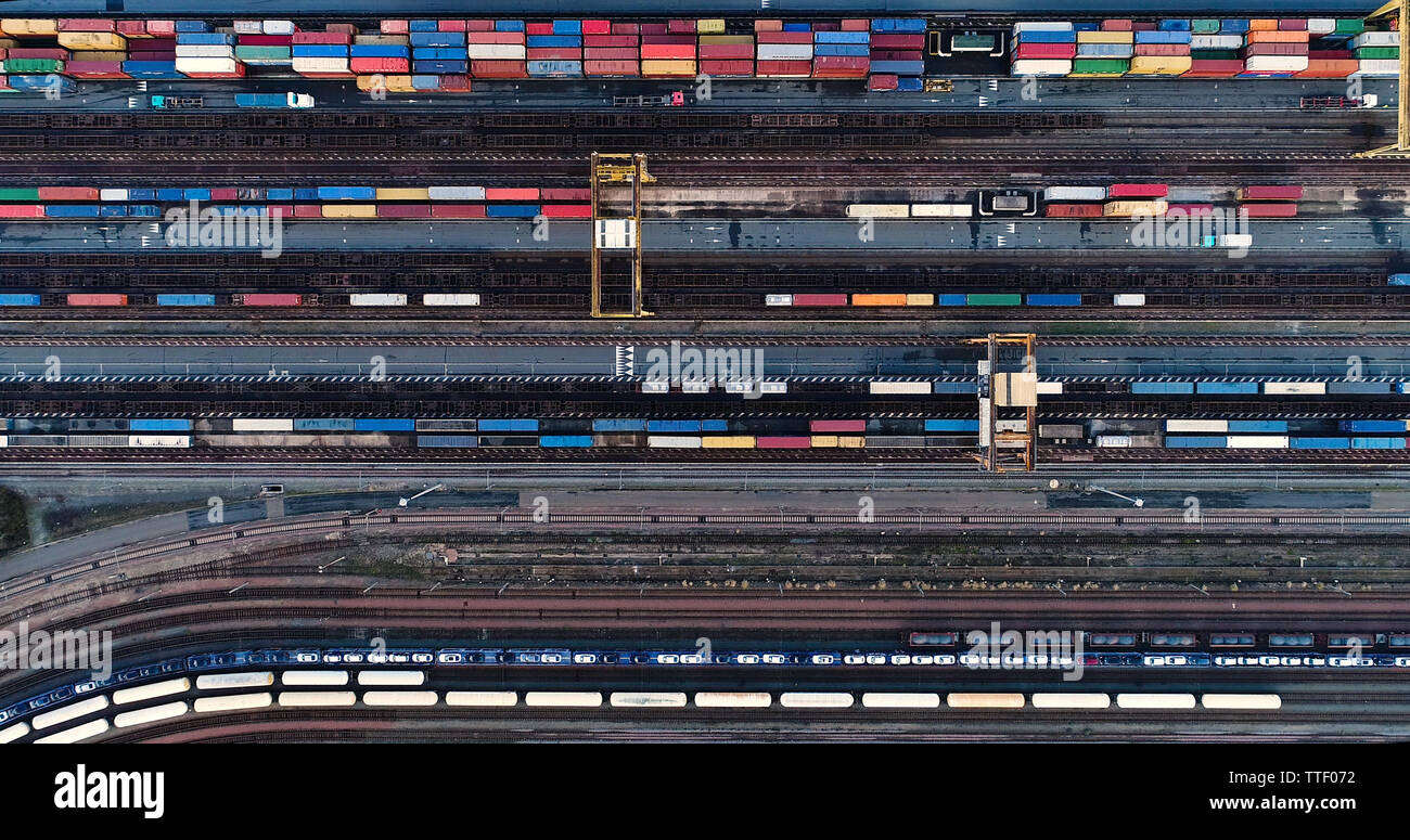 container in aerial view Stock Photo - Alamy