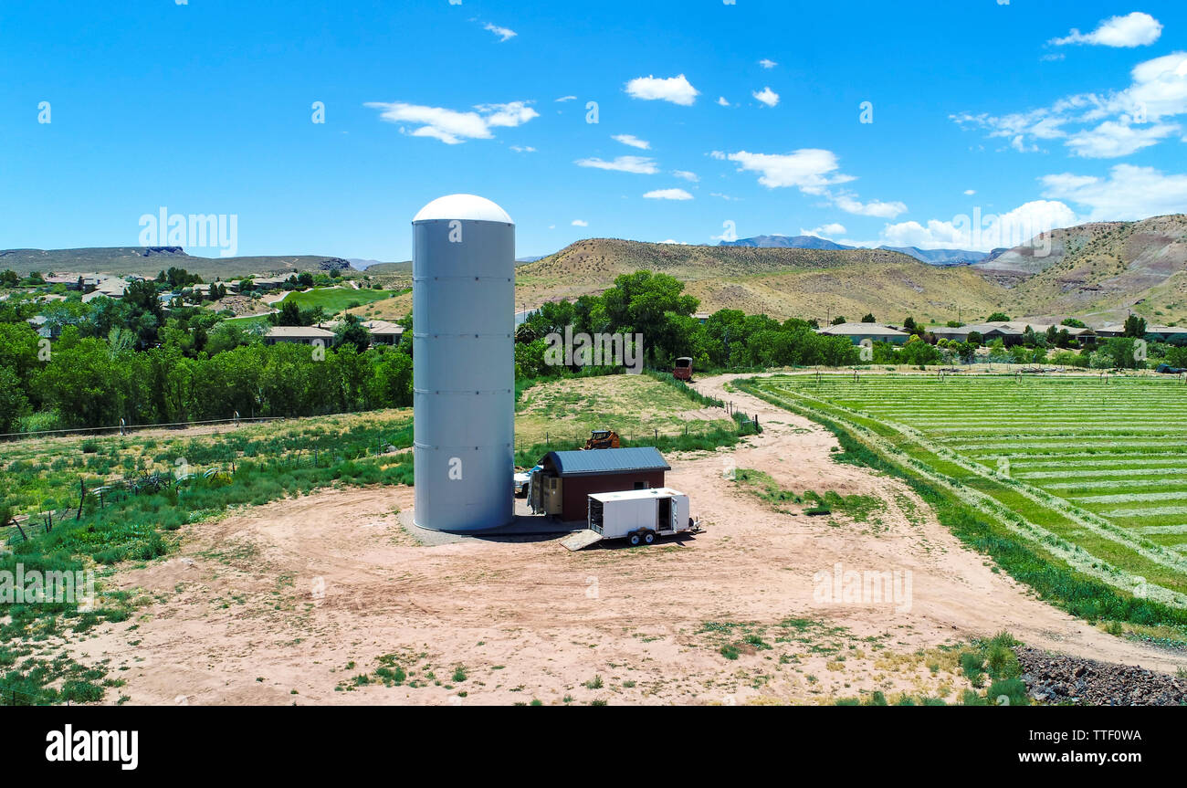 This is a concealed cellular tower. Three-carrier silo in Santa Clara ...
