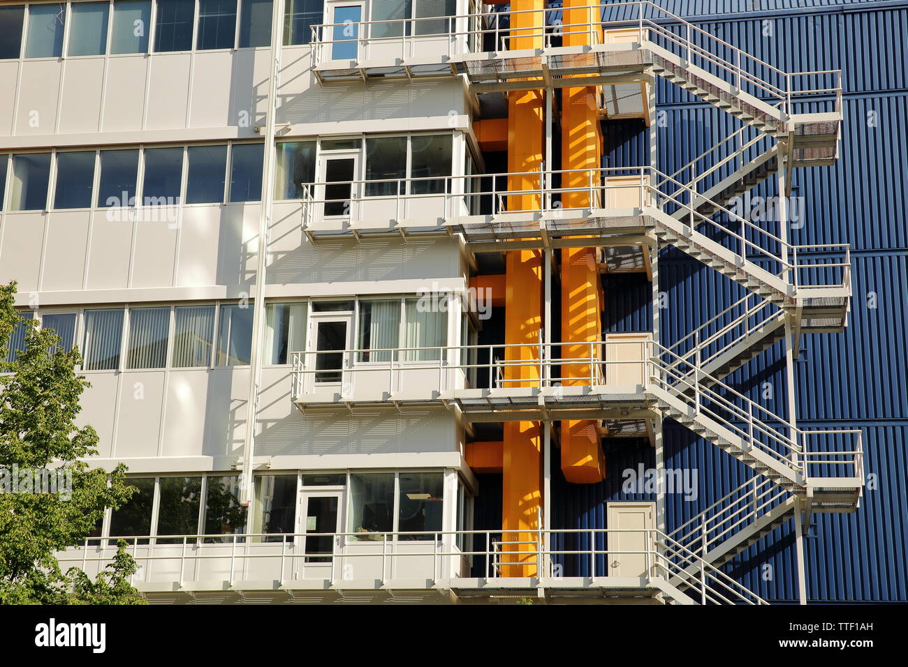 ROTTERDAM, NETHERLANDS - JUNE 1, 2019: Close-up on the main Library, a ...
