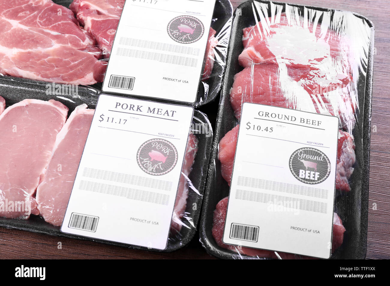 Packed pieces pork meat hi-res stock photography and images - Alamy