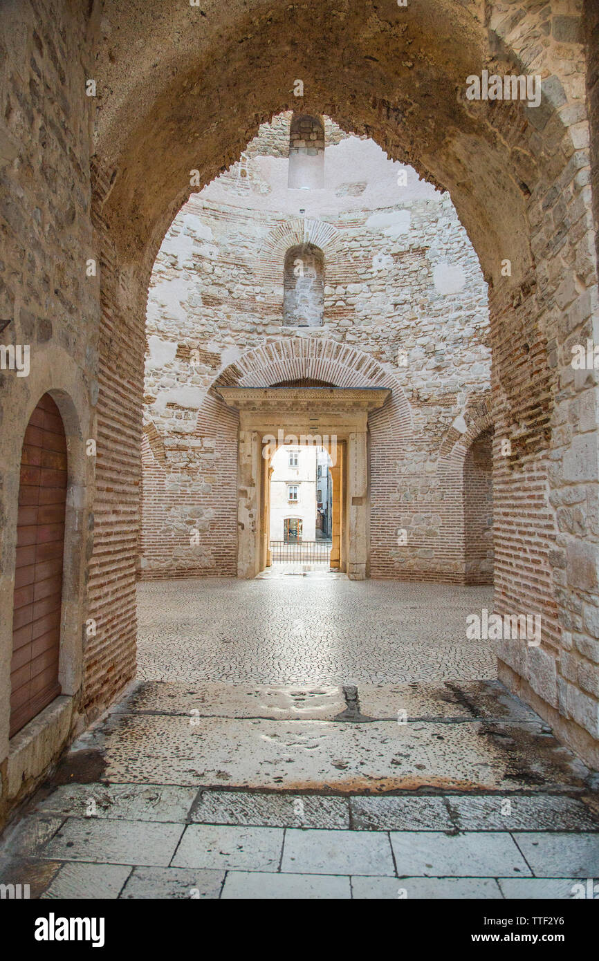 Croatia, old town of Split, UNESCO world heritage site, interior of ...