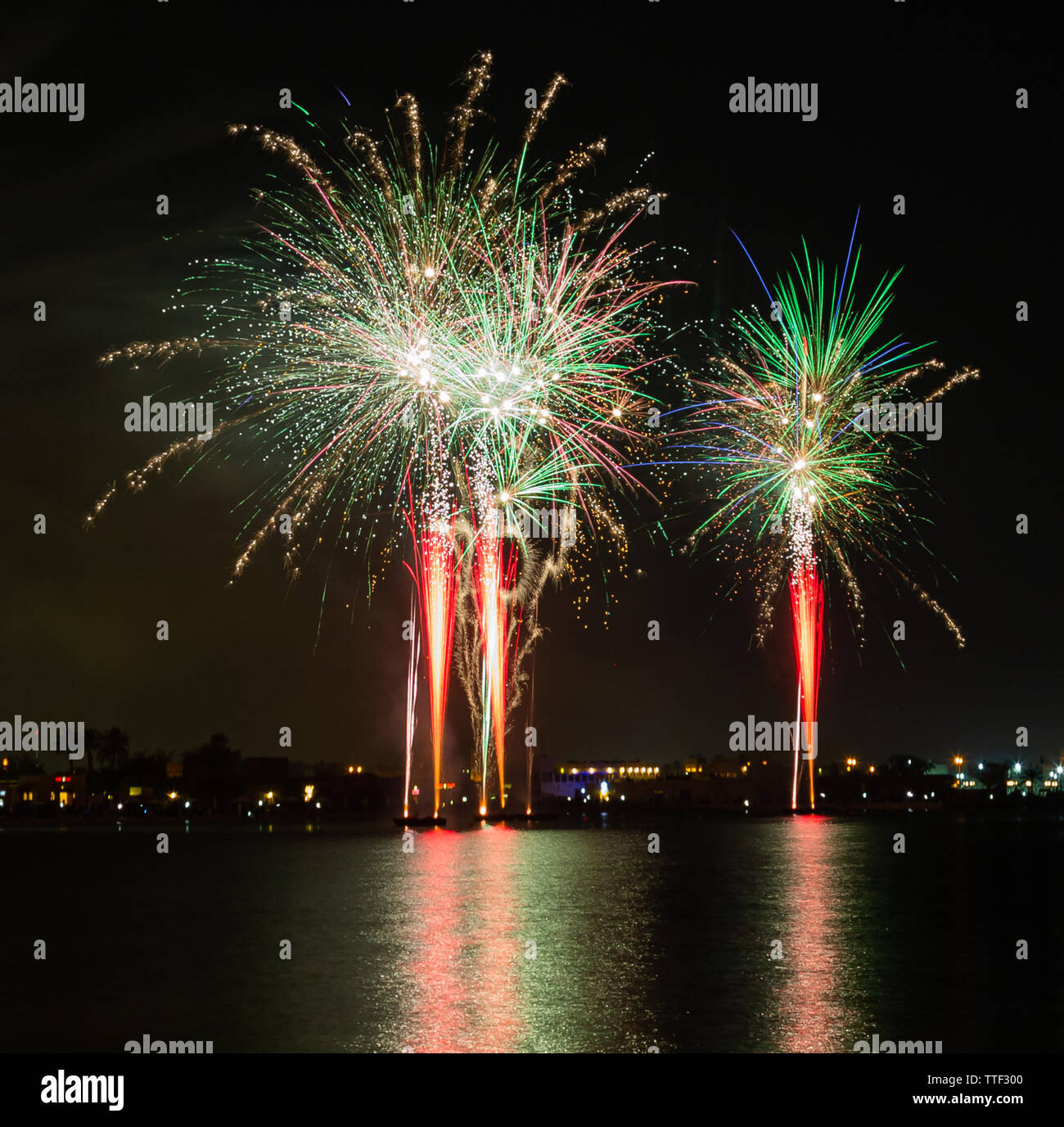 Fireworks Show During Eid Al Fitr Celebration 2019 in Souq Wakrah, Doha ...