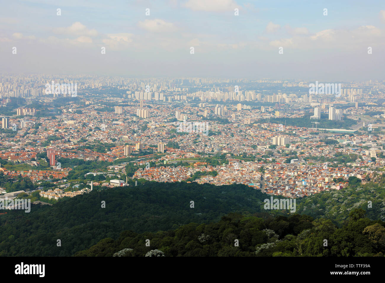 Panoramic cityscape skyline of the Greater Sao Paulo, large ...