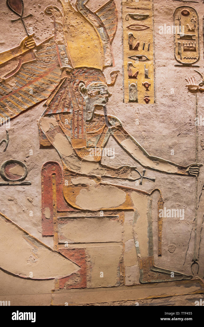 Pharaoh Sitting On Throne