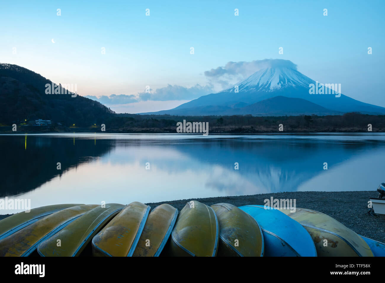 Mount Fuji, the World Heritage, view at Lake Shoji ( Shojiko ) in the ...