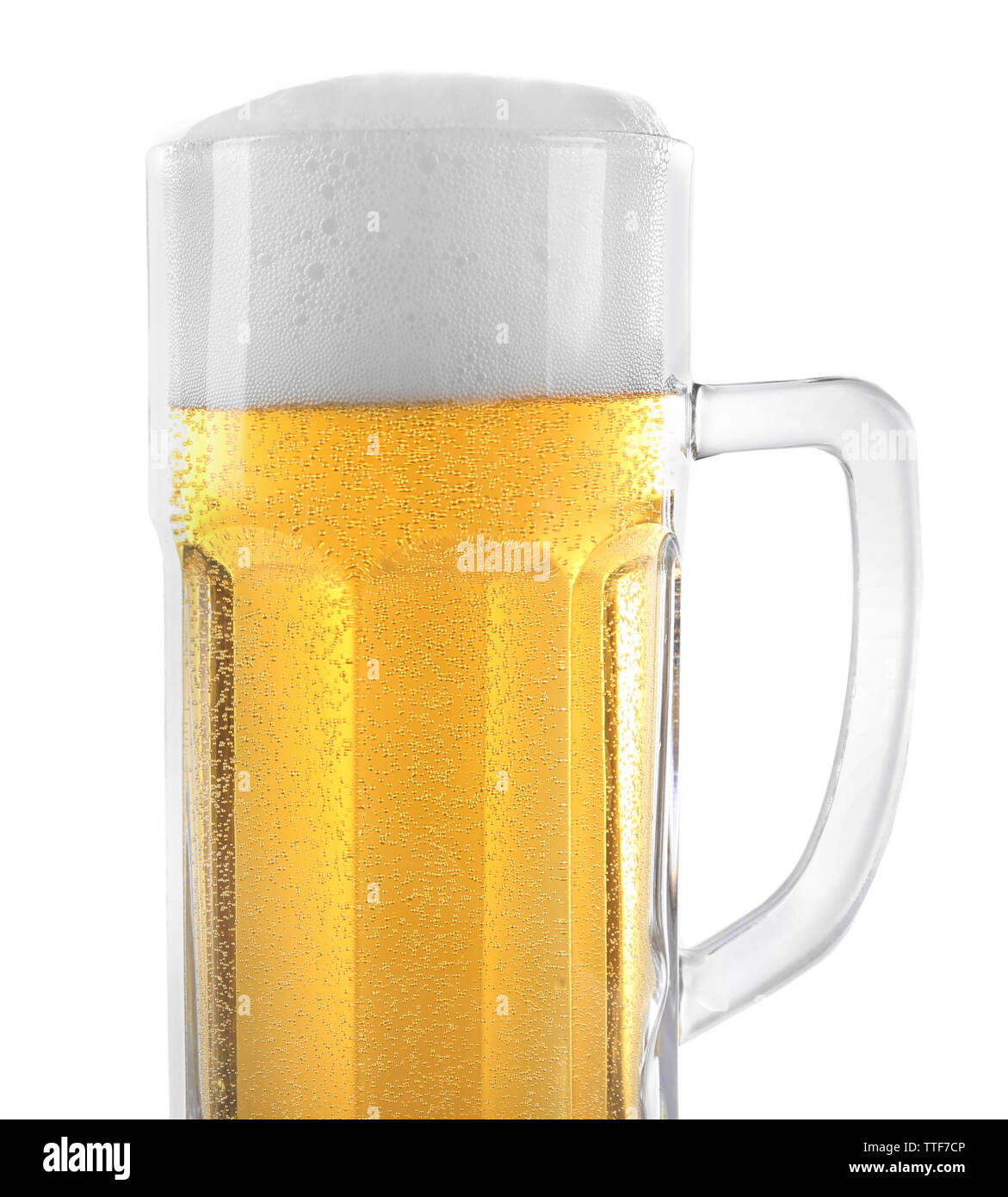 Glass of light beer, isolated on white Stock Photo - Alamy