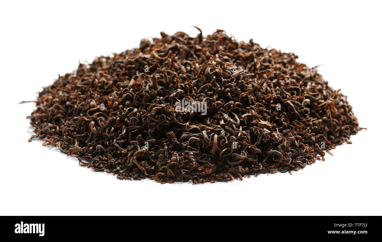Pile of dry tea, isolated on white Stock Photo - Alamy