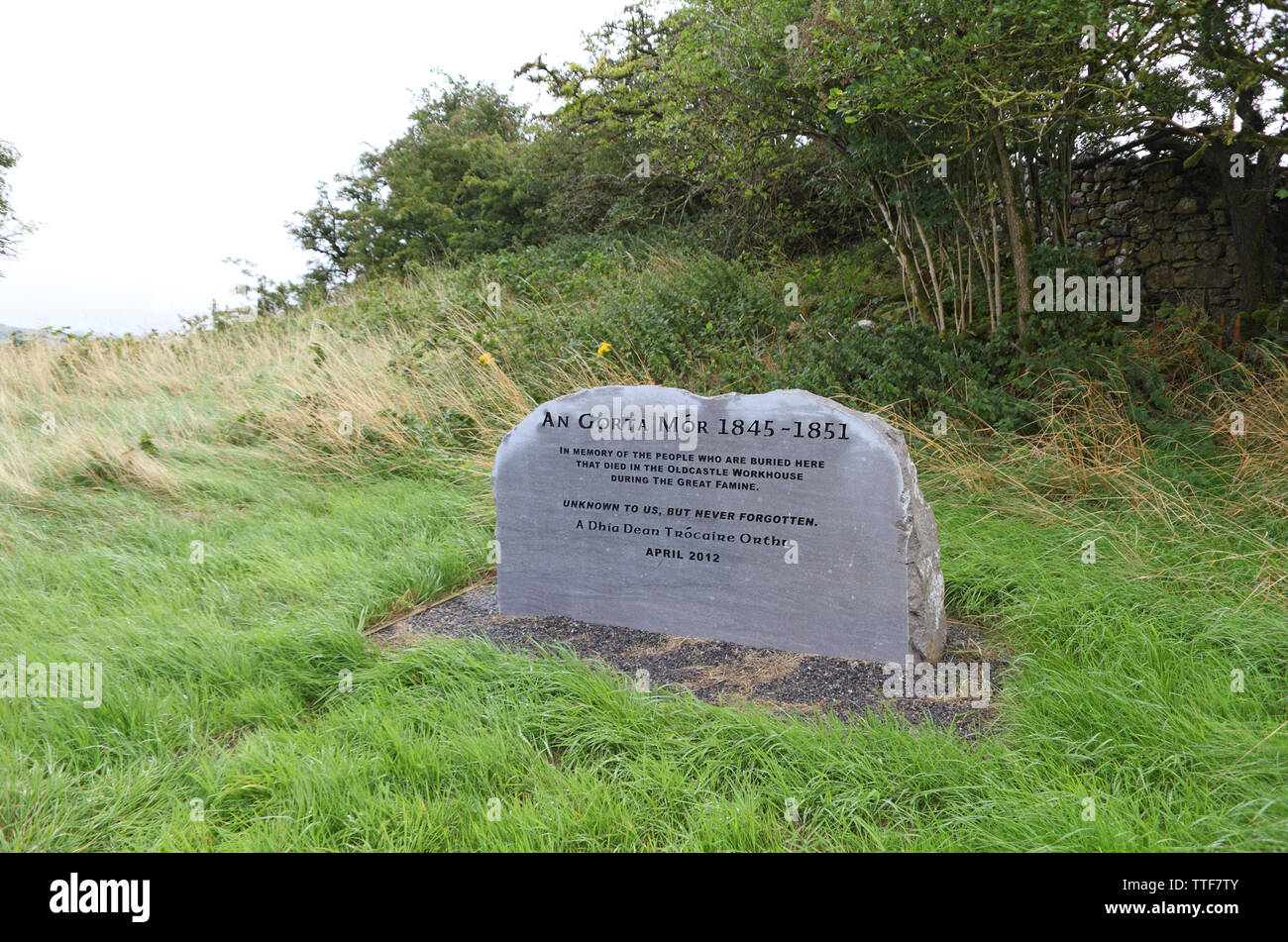 Memorial stone to those from Oldcastle workhouse who died in the 19th ...
