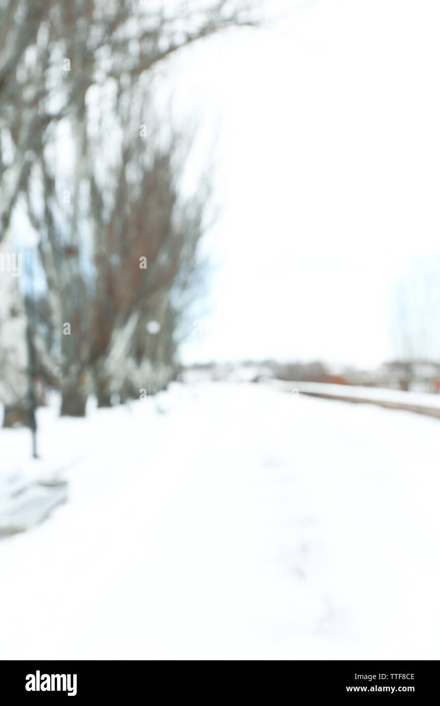 Snowy alley, abstract background Stock Photo - Alamy