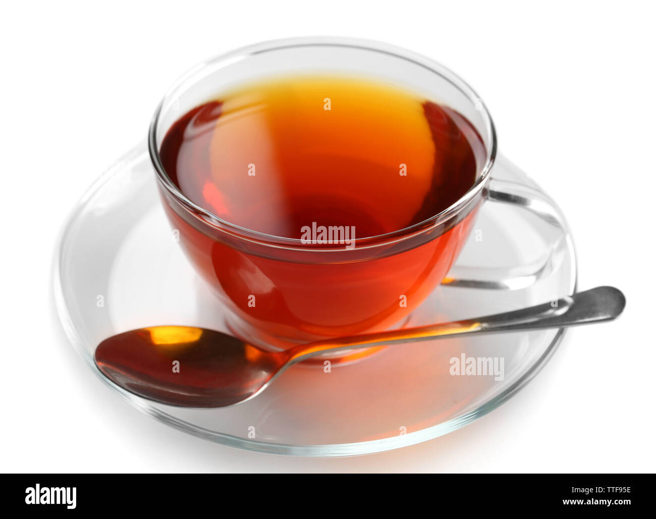 Glass cup of tea isolated on white background Stock Photo - Alamy