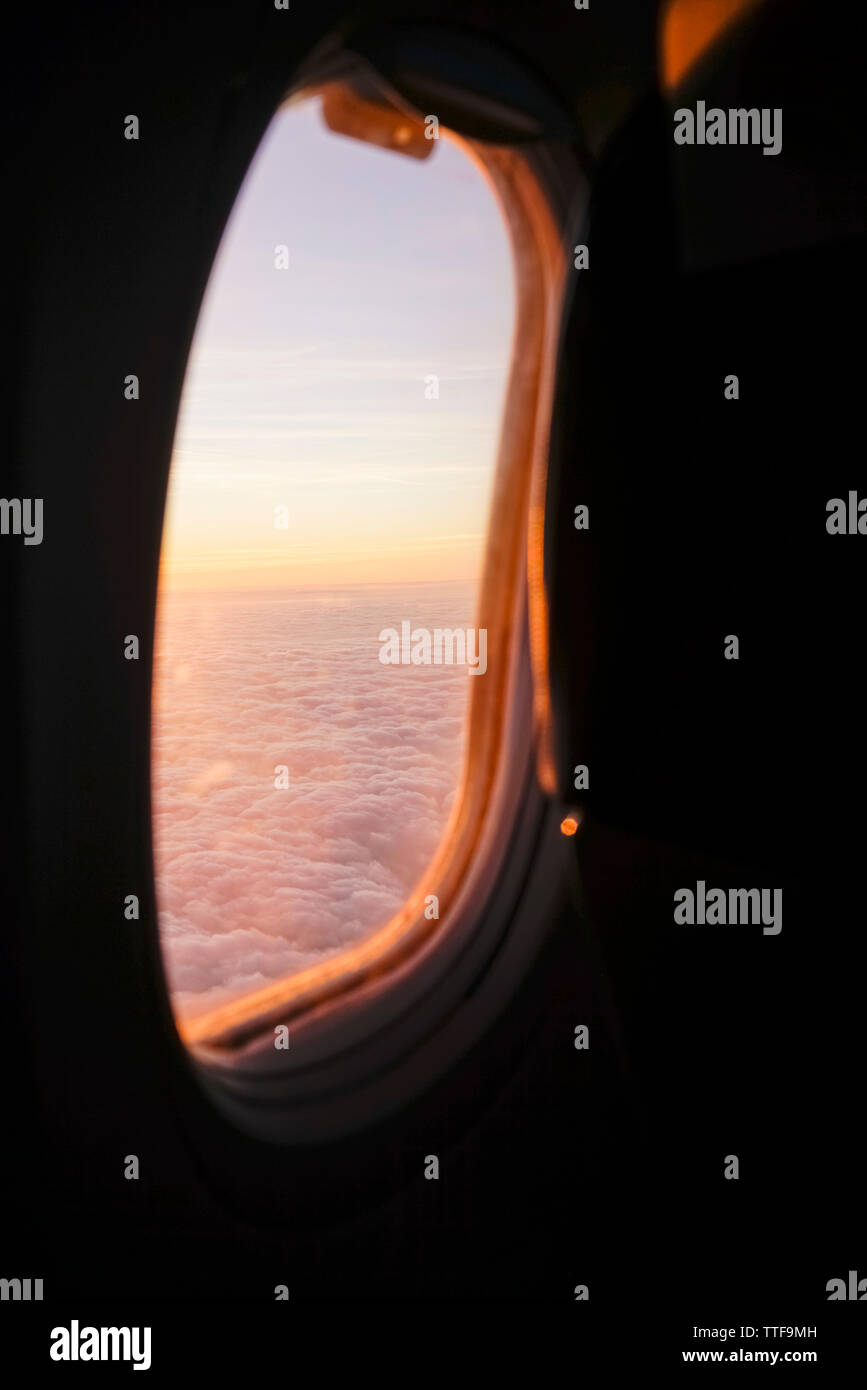 View of clouds from airplane window over Turkey Stock Photo - Alamy