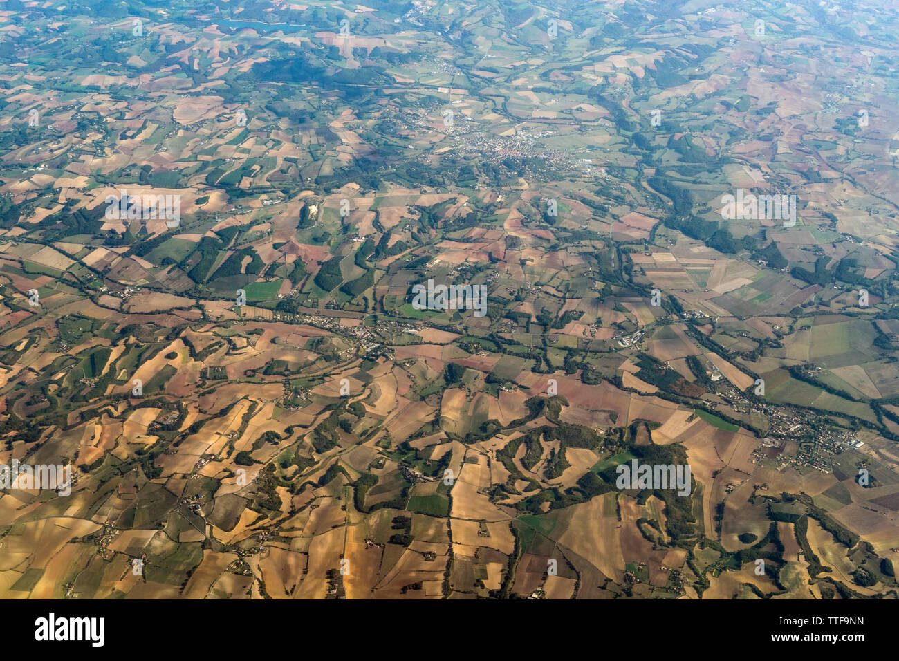 View of landscape from above, south of France Stock Photo - Alamy