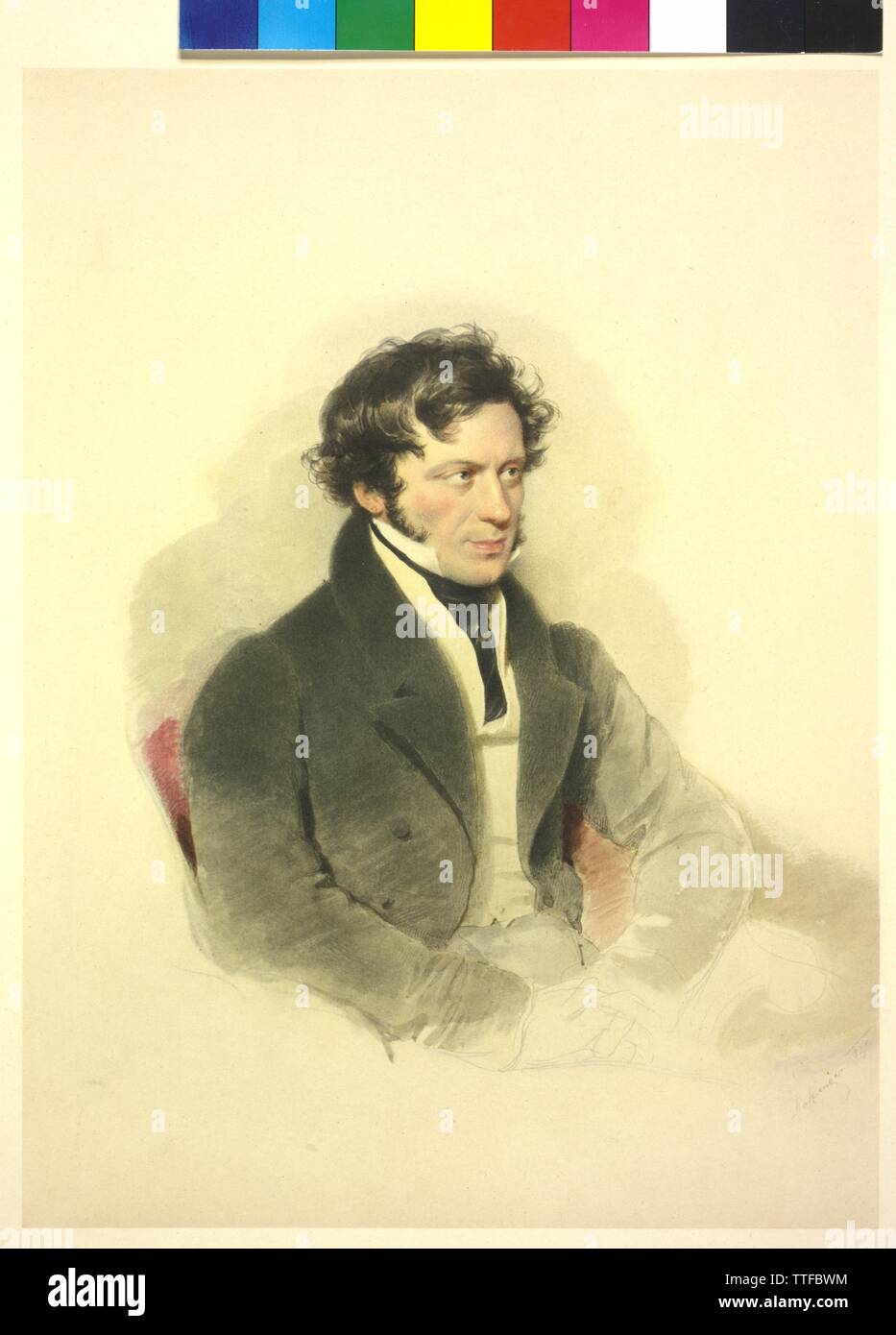 Grillparzer, Franz, heliography to watercolour by Moritz Michael ...