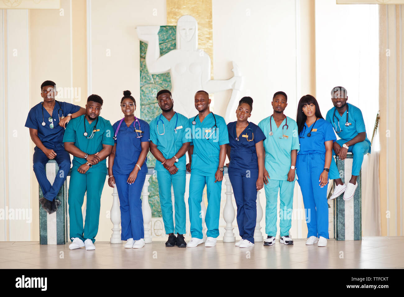 Group of african medical students in college Stock Photo - Alamy