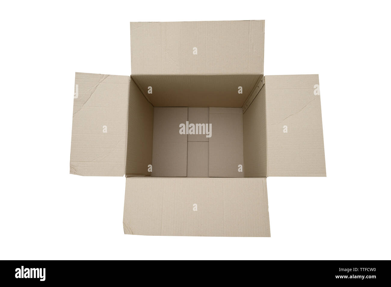 Open cardboard box Cardboard boxes isolated on white Stock Photo - Alamy
