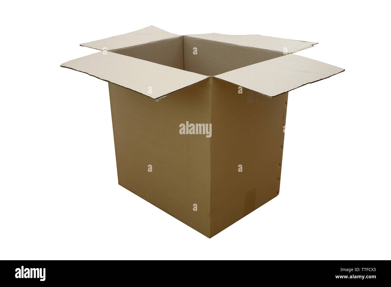 Open cardboard box Cardboard boxes isolated on white Stock Photo - Alamy
