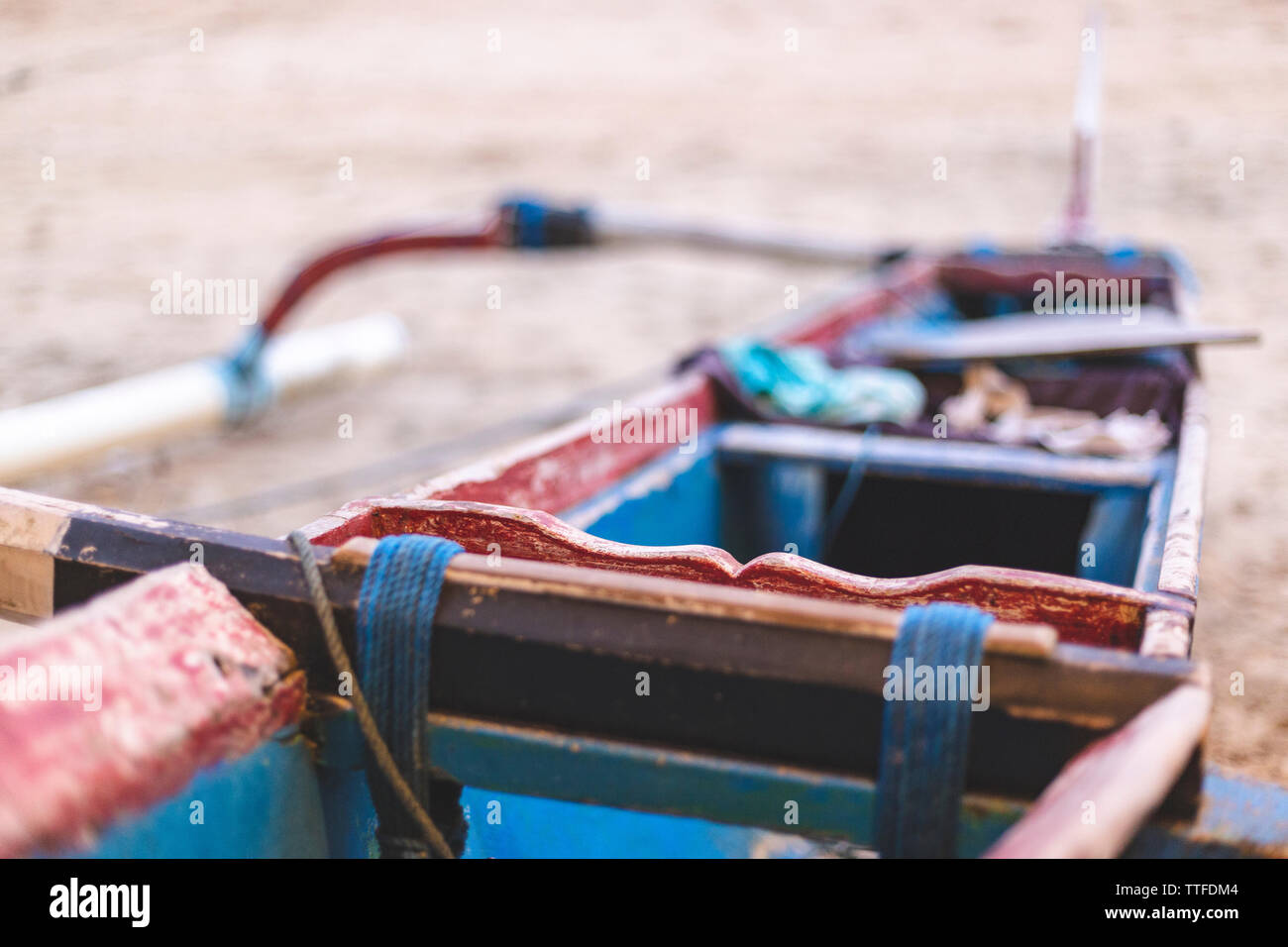 Small Traditional Indonesian Boat (Jukung) on a Beach in Bali Stock ...