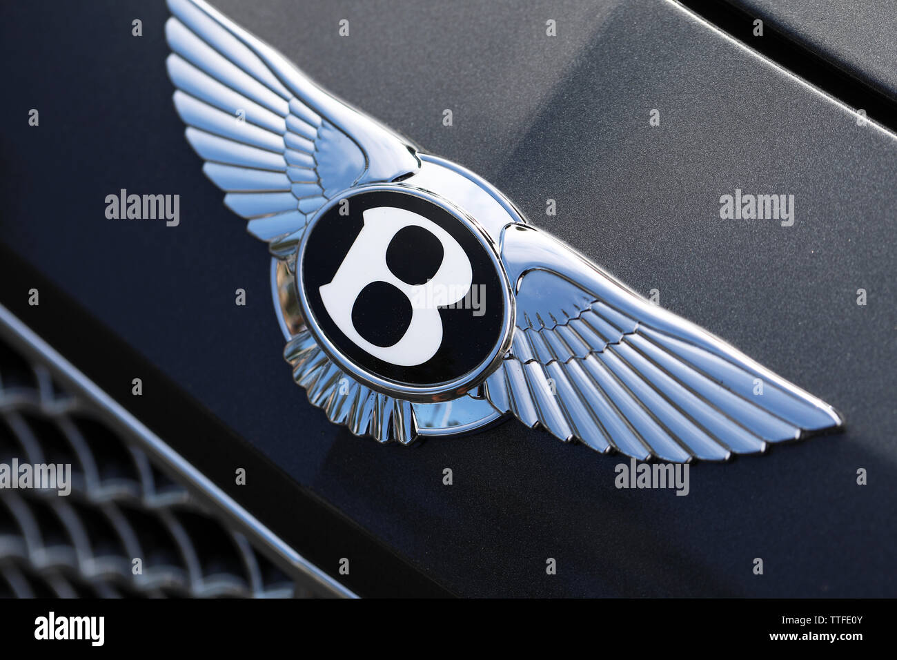 Monte-Carlo, Monaco - June 16 2019: Bentley Winged "B" Logo (Emblem) On ...