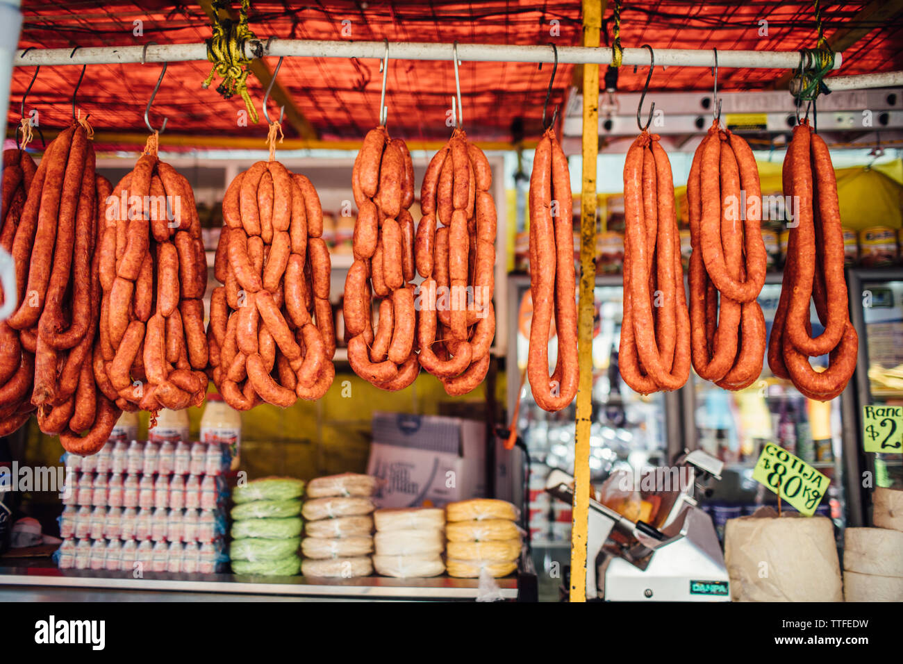 Hanging chorizo hi-res stock photography and images - Alamy