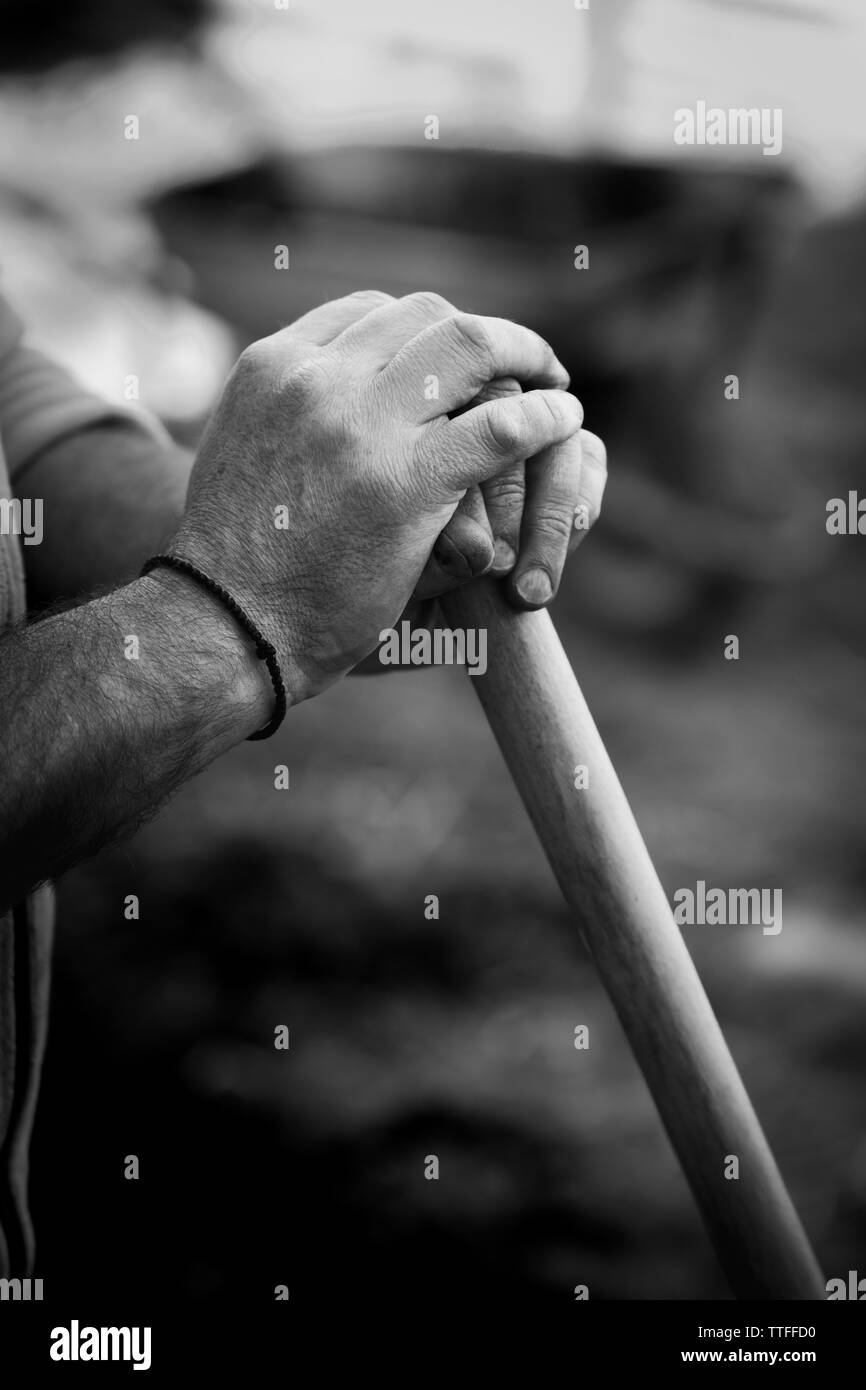 Strong mans hands Black and White Stock Photos & Images - Alamy