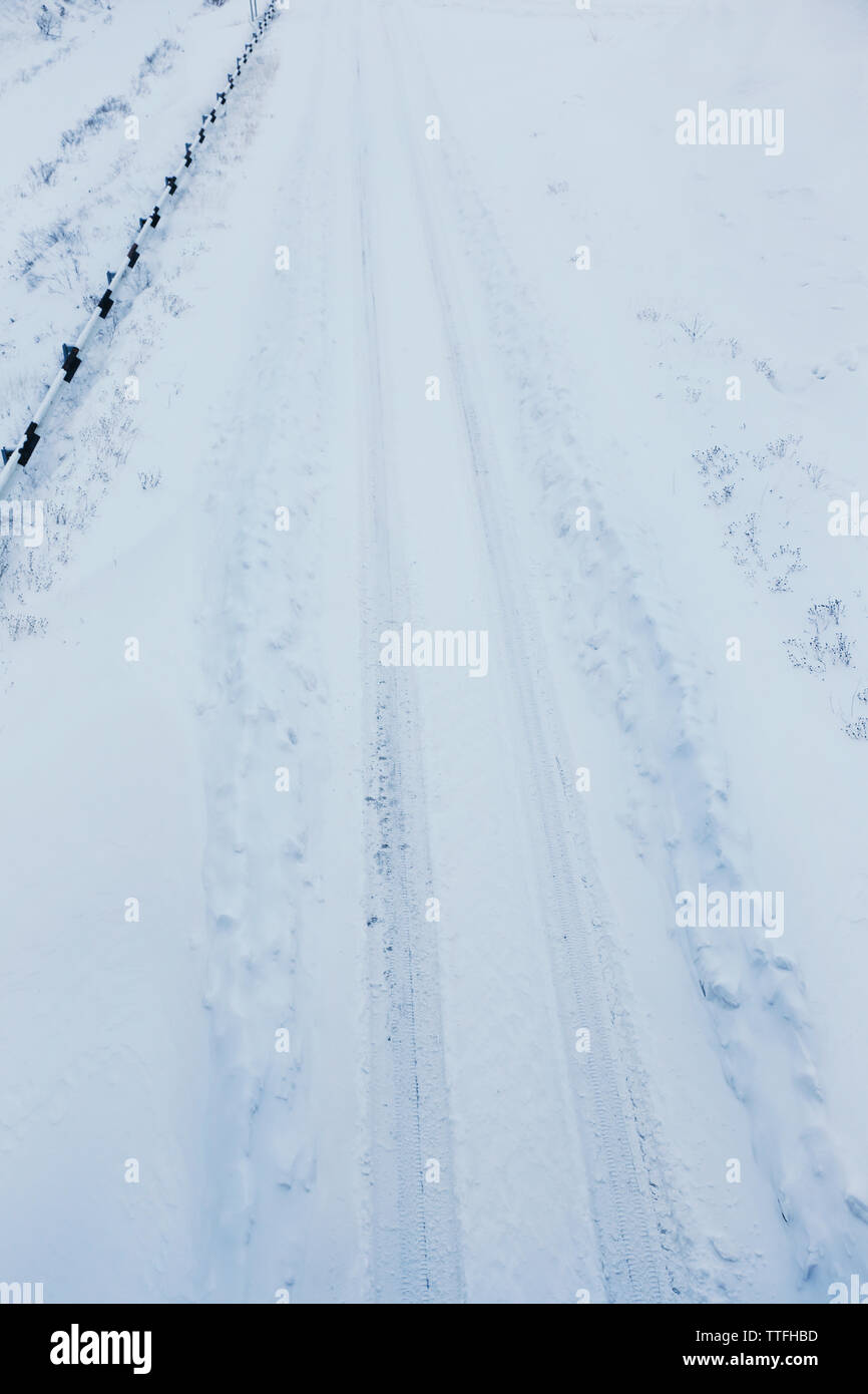 Snowy winter road, outdoor Stock Photo - Alamy