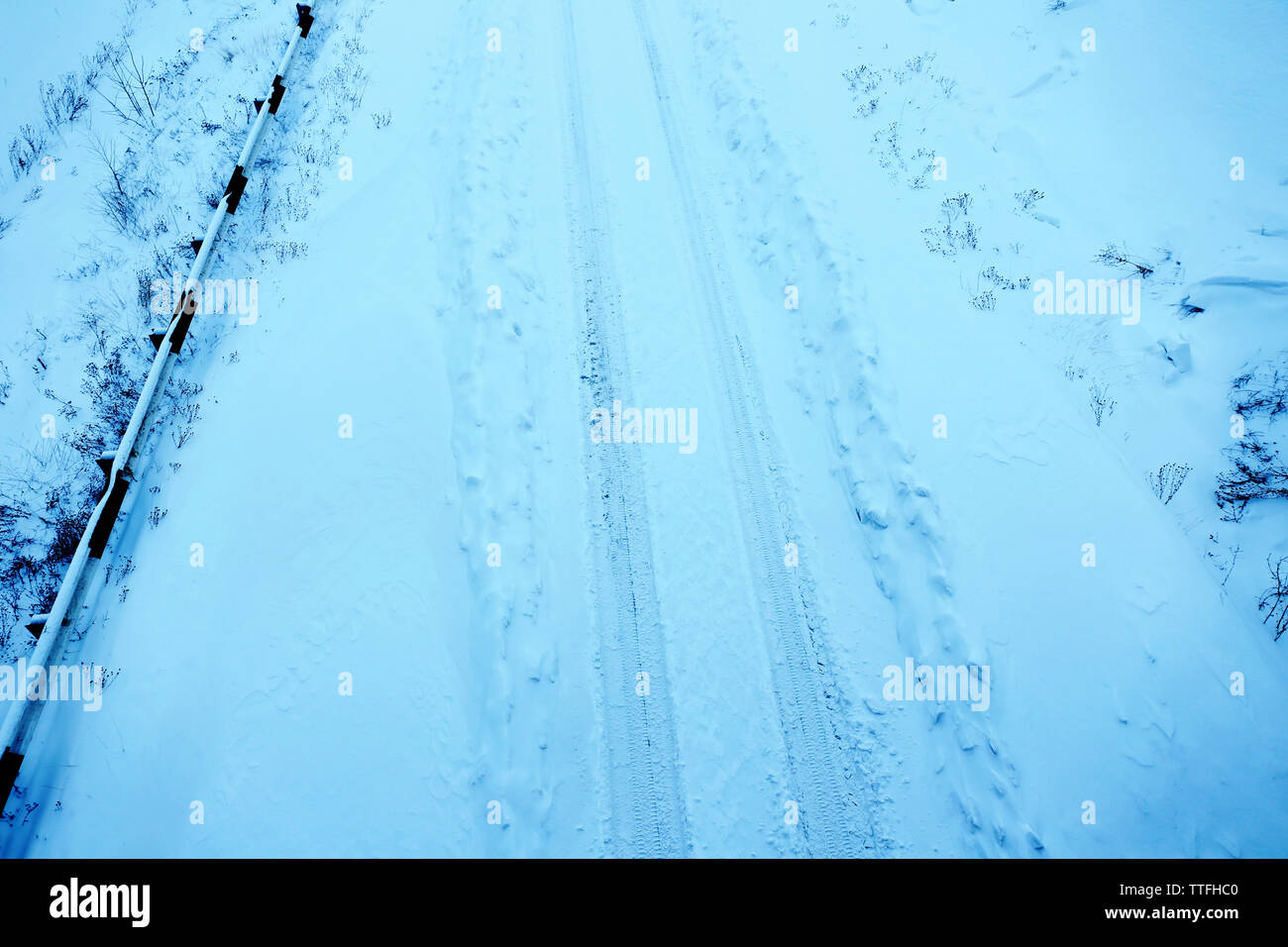 Snowy winter road, outdoor Stock Photo - Alamy
