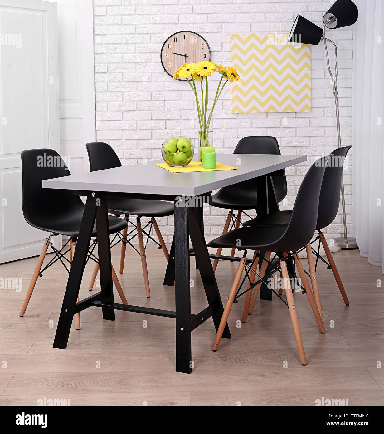Dining table in home interior Stock Photo - Alamy