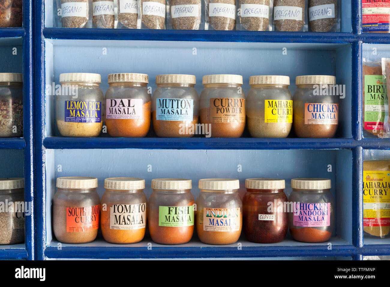 Masala spices in powder on sale in a shop in India Stock Photo - Alamy