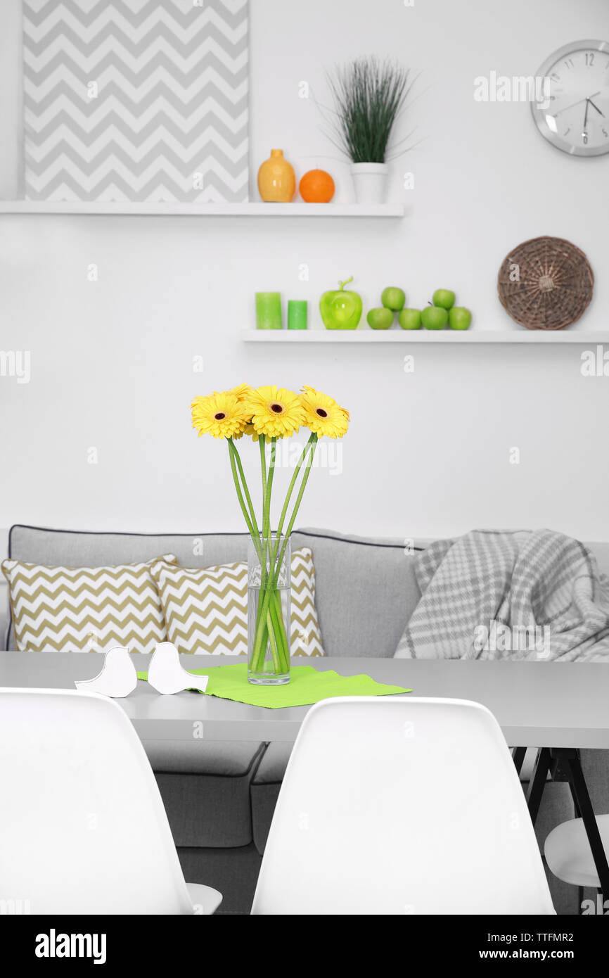 Dining table in home interior Stock Photo - Alamy