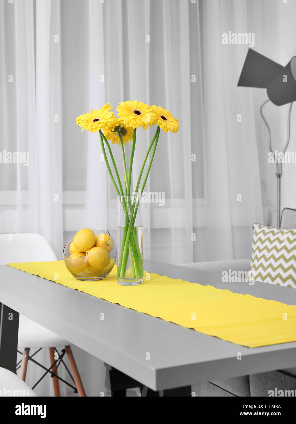 Dining table in home interior Stock Photo - Alamy