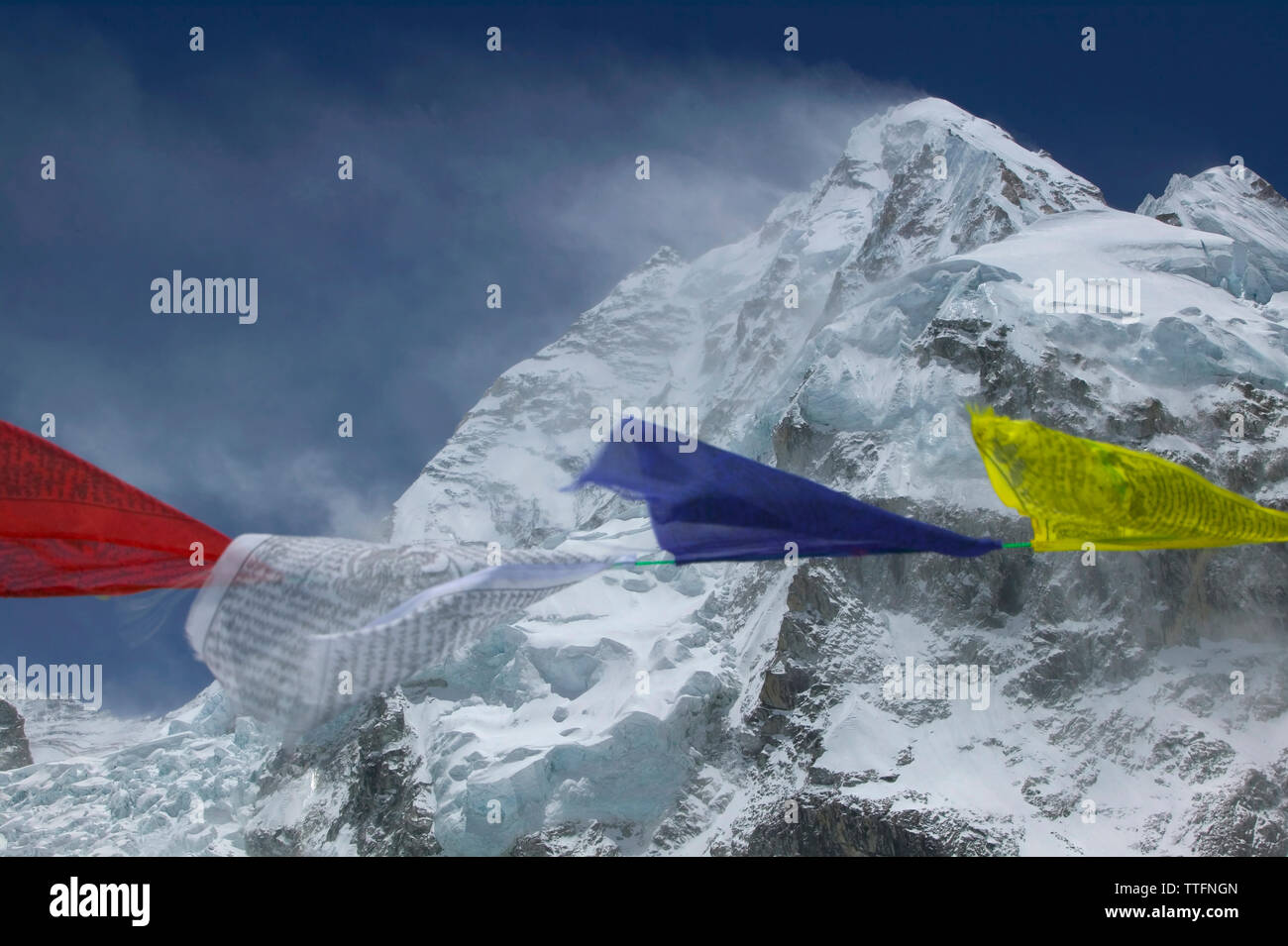 Nuptse as seen from Everest Base camp Stock Photo - Alamy