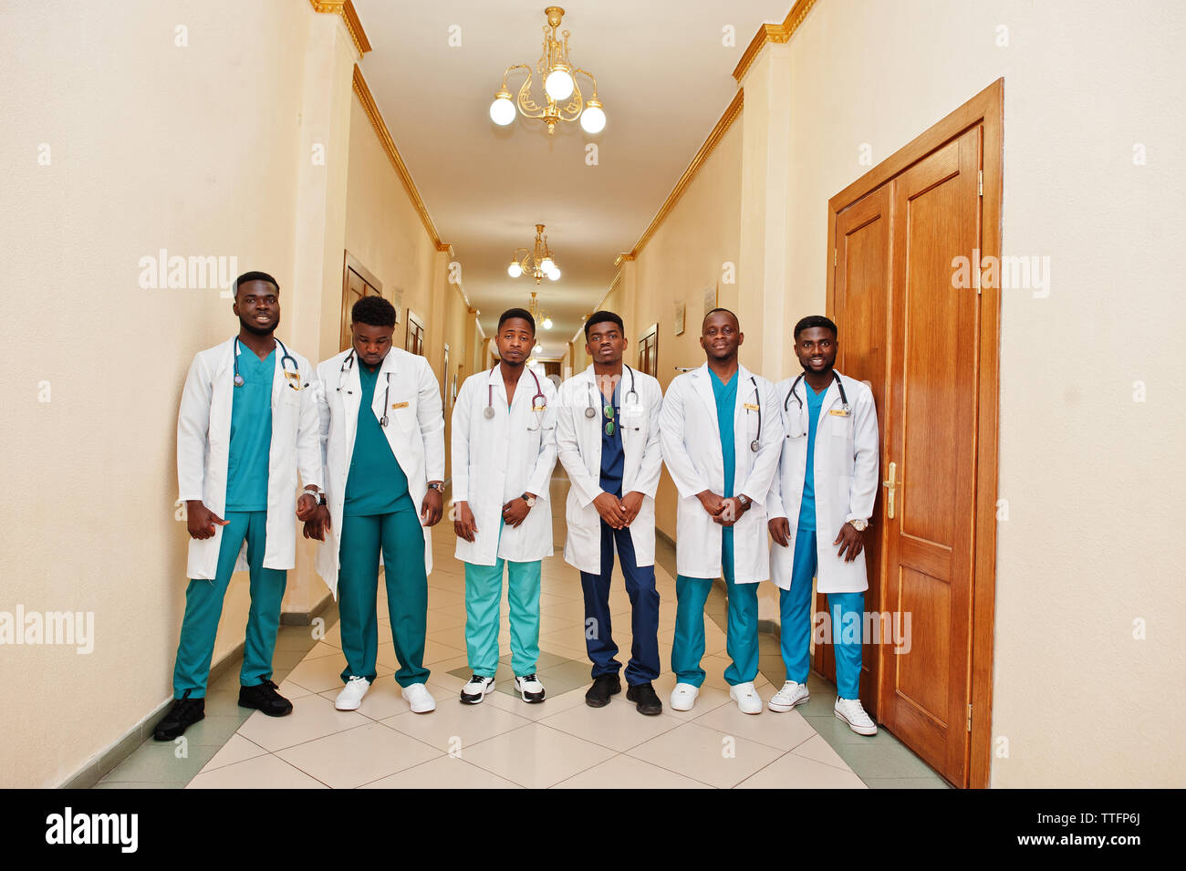 Group of male african medical students in college Stock Photo - Alamy