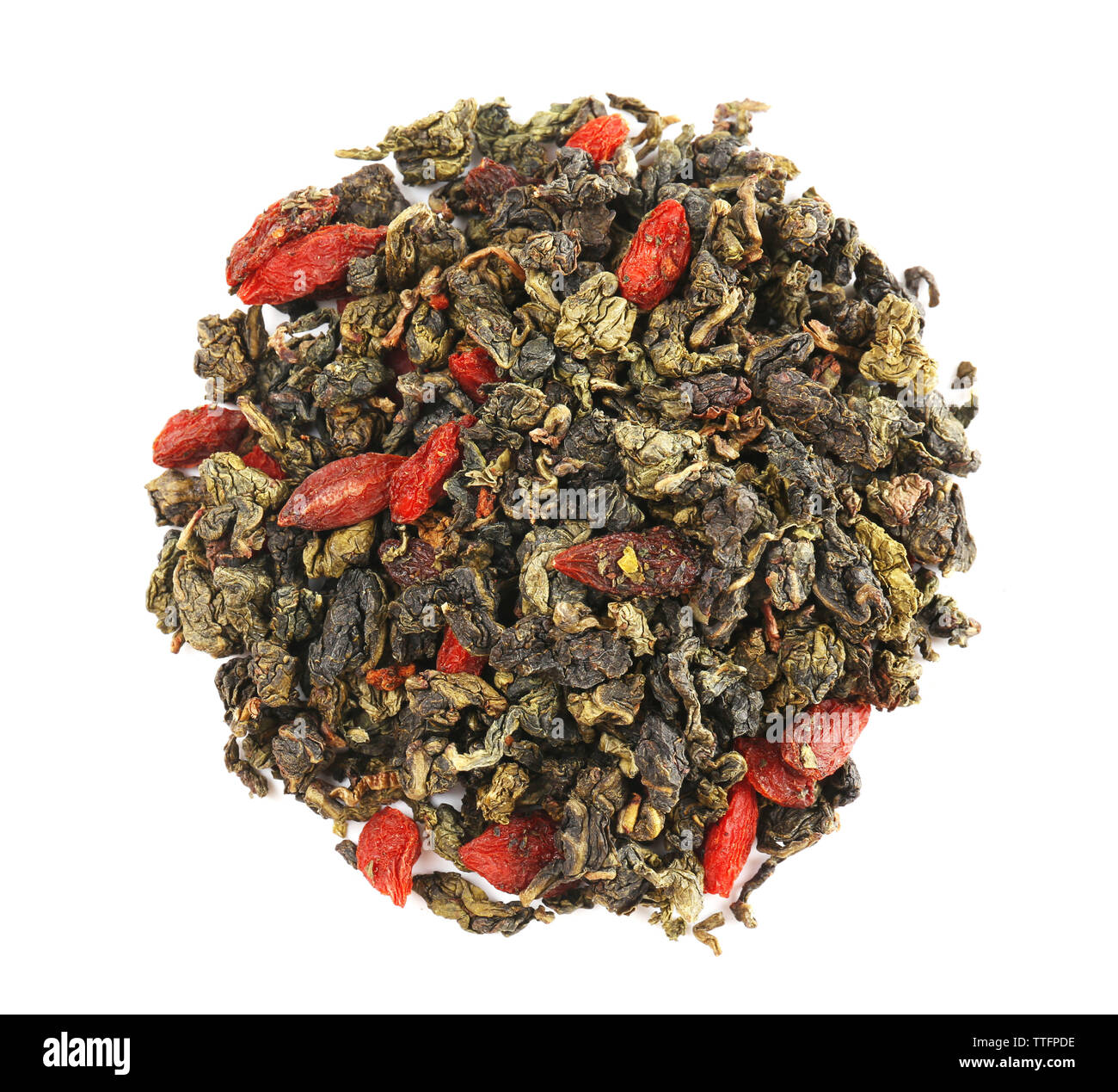 Bunch of green leaf tea, isolated on white Stock Photo - Alamy