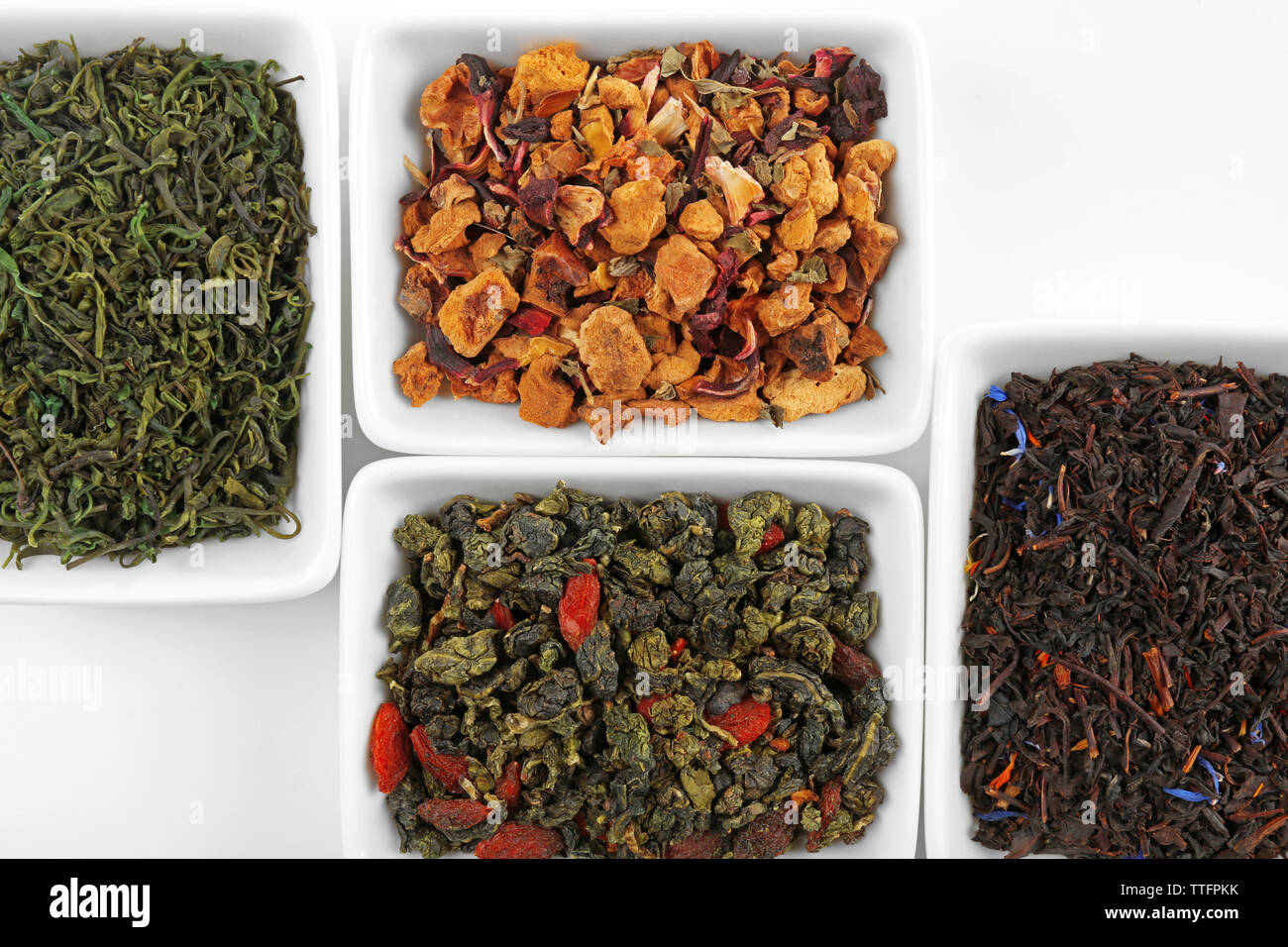 Variety of tea leaves, closeup Stock Photo - Alamy