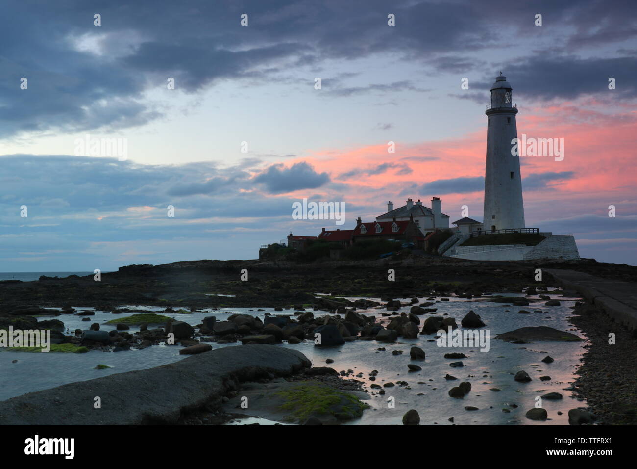 Saint Mary's Lighthouse, Northumberland Stock Photo - Alamy