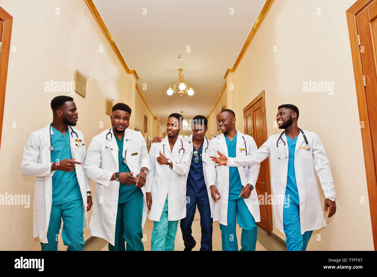 Group of male african medical students in college Stock Photo - Alamy