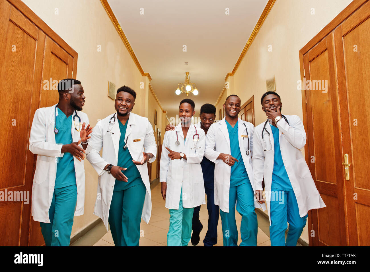 Group of male african medical students in college Stock Photo - Alamy